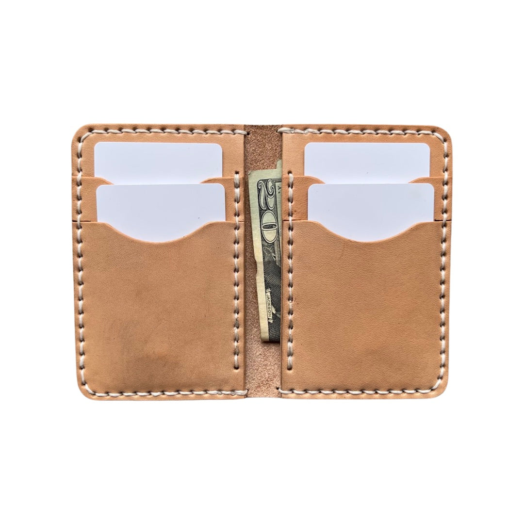Vertical Bifold Wallet Natural Natural State Leather